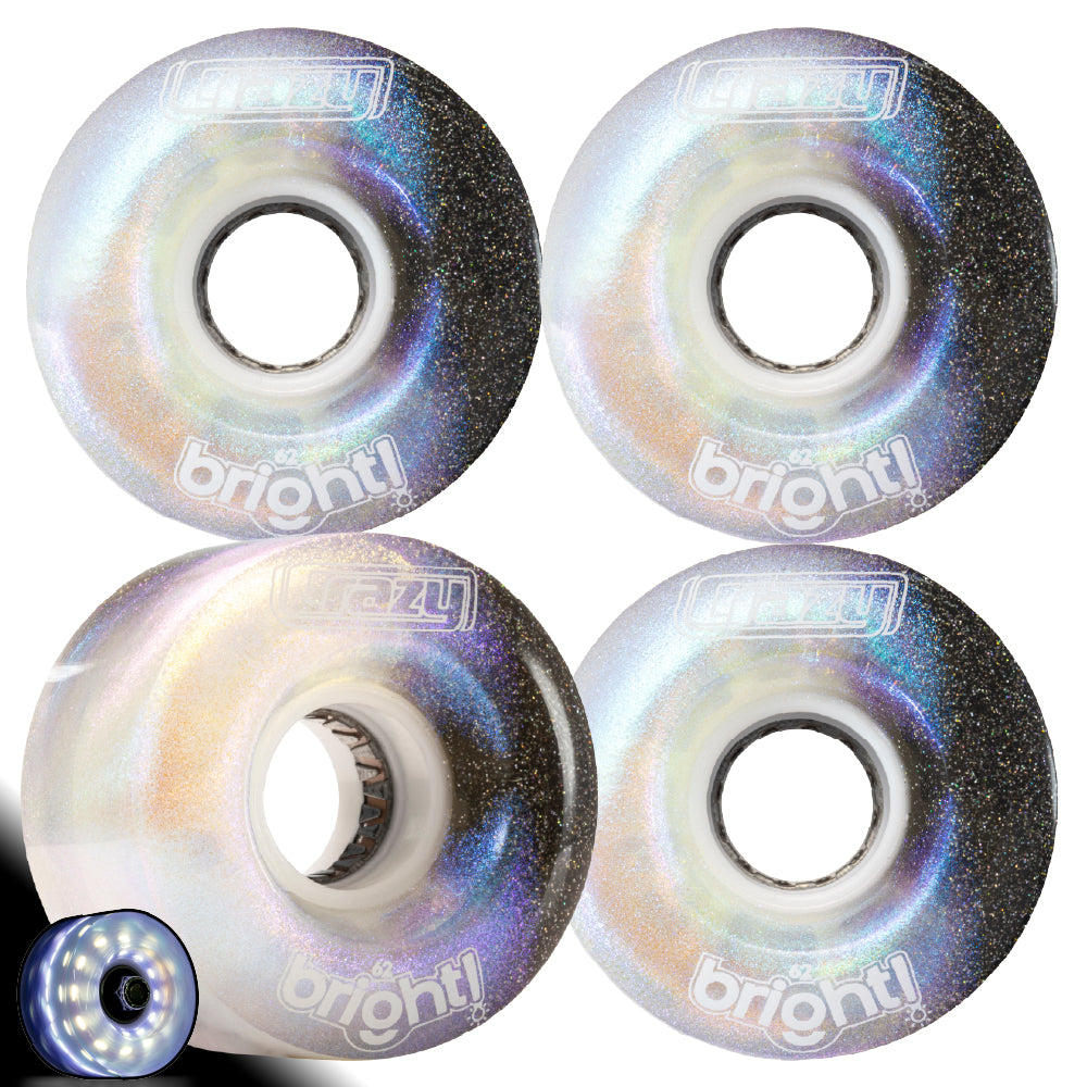 Brights Neo Black | Set of 4 | LED Light Up Roller Skate Wheels