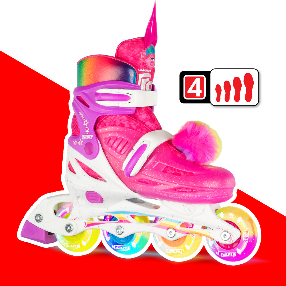 Warehouse Deal | TROLLS Poppy - Size Adjustable Inline Skates