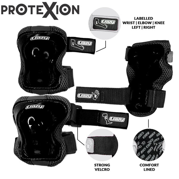 Black PROTExION Safety Pads - Knee, Wrist & Elbow