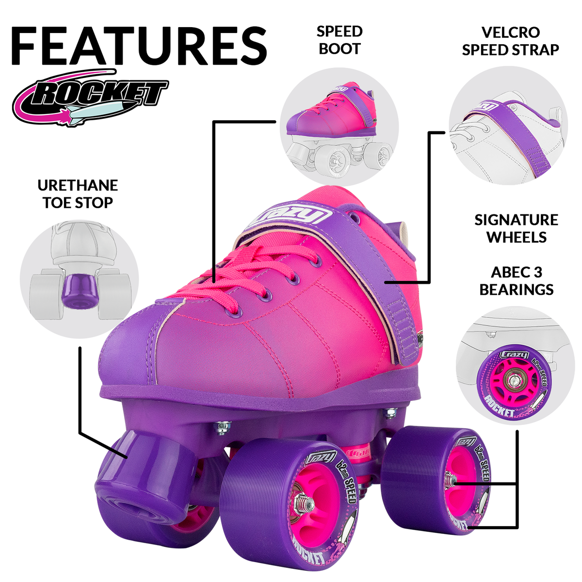 Rocket - All-Around Speed Skates | Crazy Skates