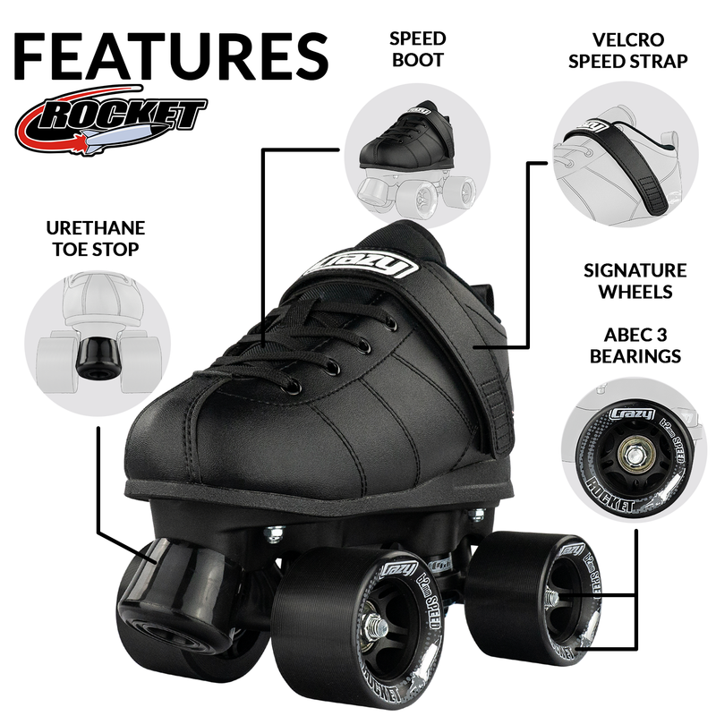 ROCKET Black | Crazy Skates